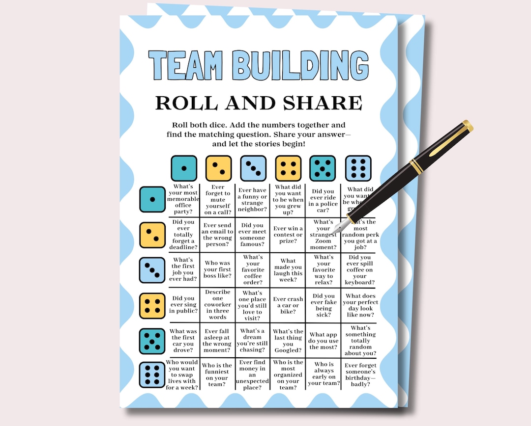 Team Building Roll and Share Game, Fun Office Talk Dice Game for Staff ...