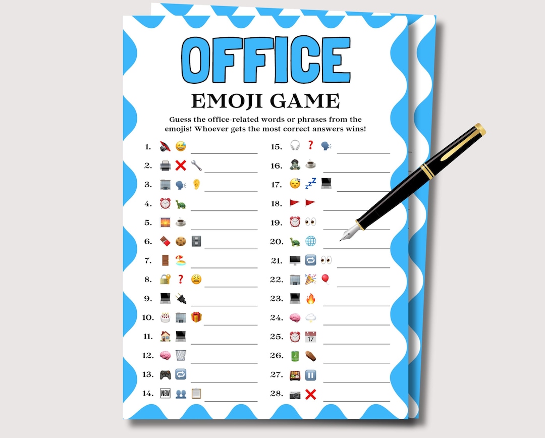 Office Emoji Game, Fun Team Building Game for Staff, Office Party Game ...