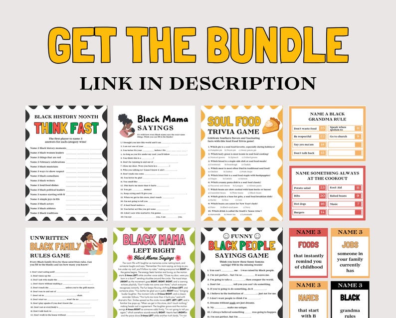 Black History Month Think Fast Game, Fun Printable Black History Game ...