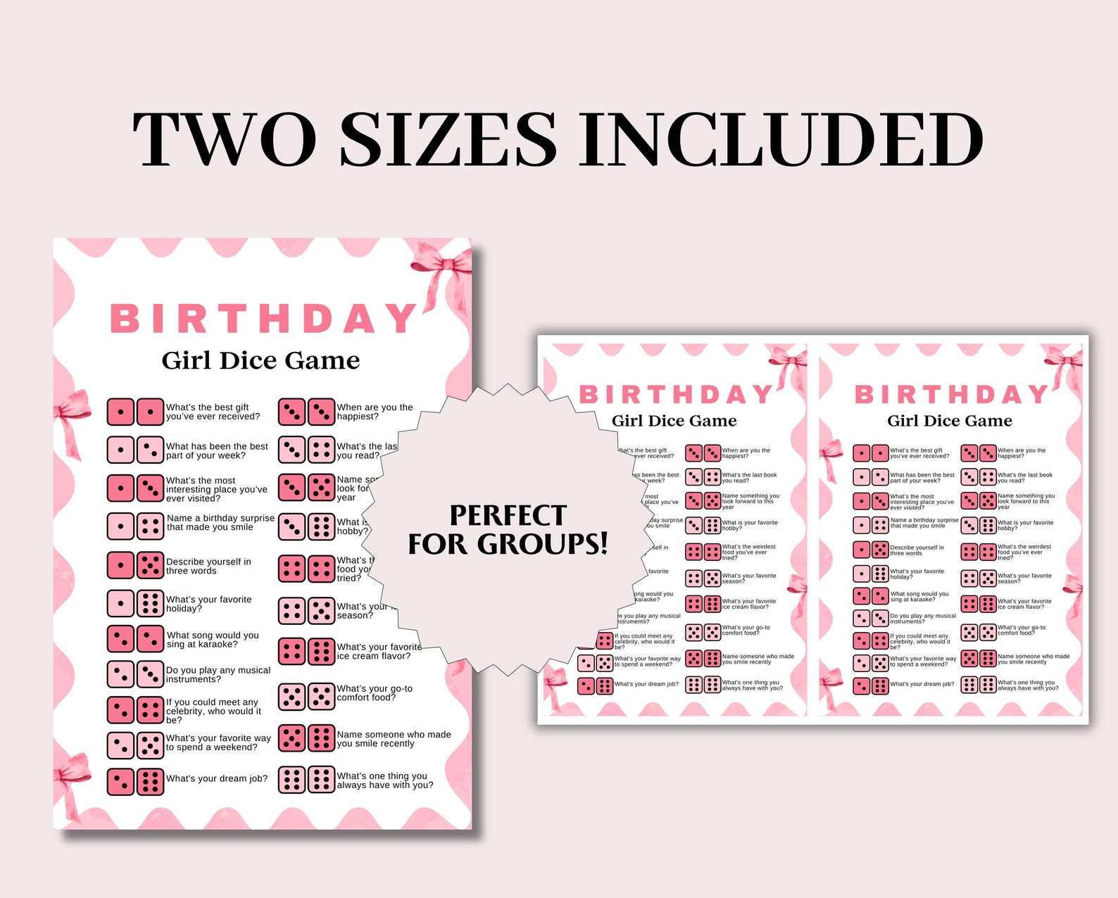 Teen Birthday Party Dice Game, Printable Sweet 16 Game, Slumber Party ...
