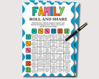 Family Roll and Share Game, Fun Family Reunion Game for Adults Kids ...
