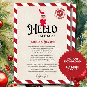 Elf Arrival Letter, Elf Goodbye Letter, First Time Elf Arrival Letter ...