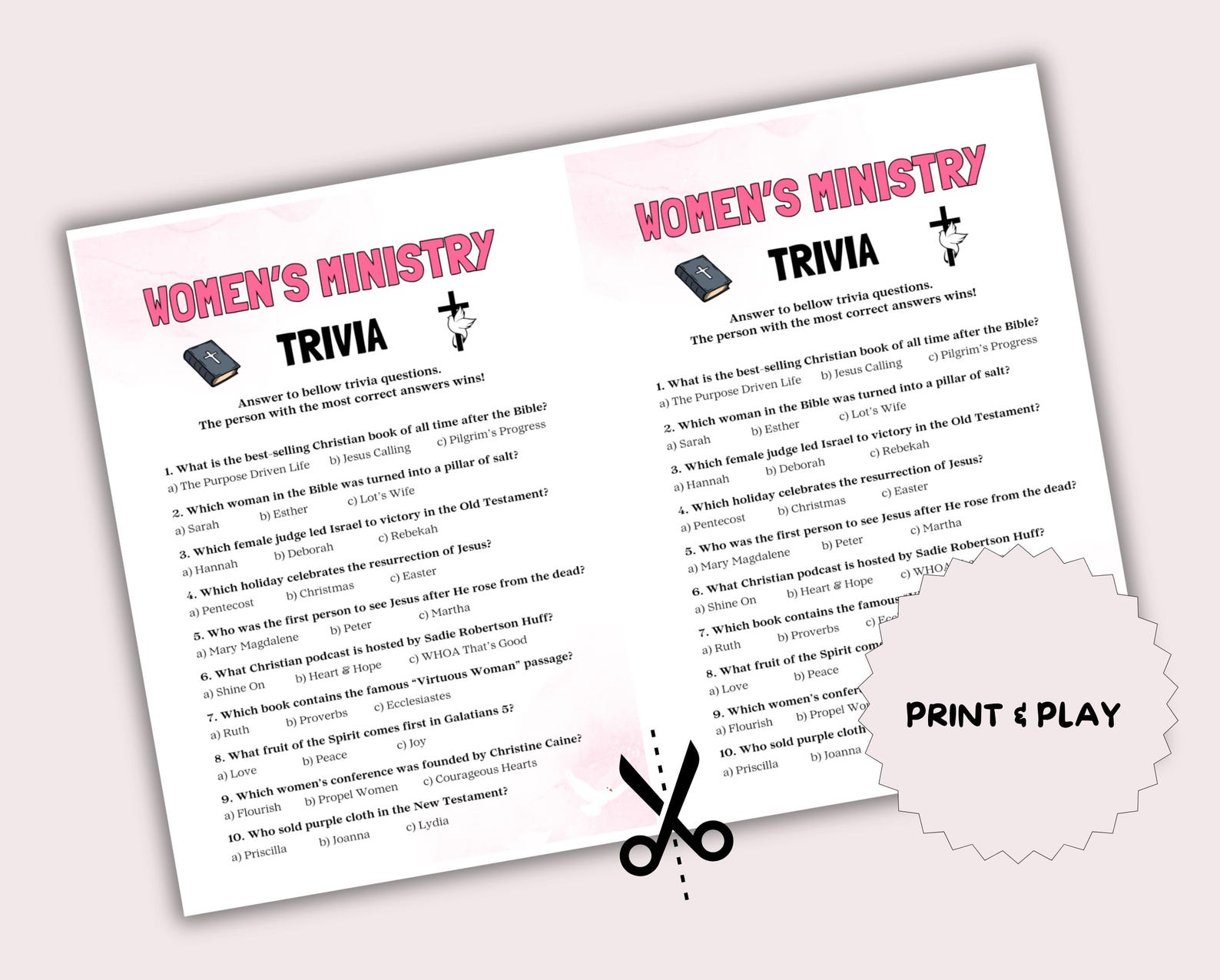 Womens Ministry Trivia, Women's Ministry Games, Bible Games for Women ...