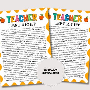 Teacher Left Right Game, Teacher Game Pass the Prize, Teacher ...