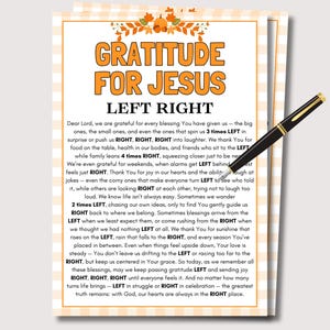 Gratitude for Jesus Left Right Game, Fun Bible Thanksgiving Game for ...