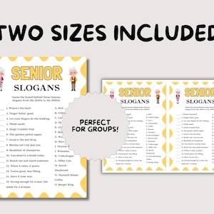 Senior Slogans Game, Funny Printable Trivia for Seniors Games for ...