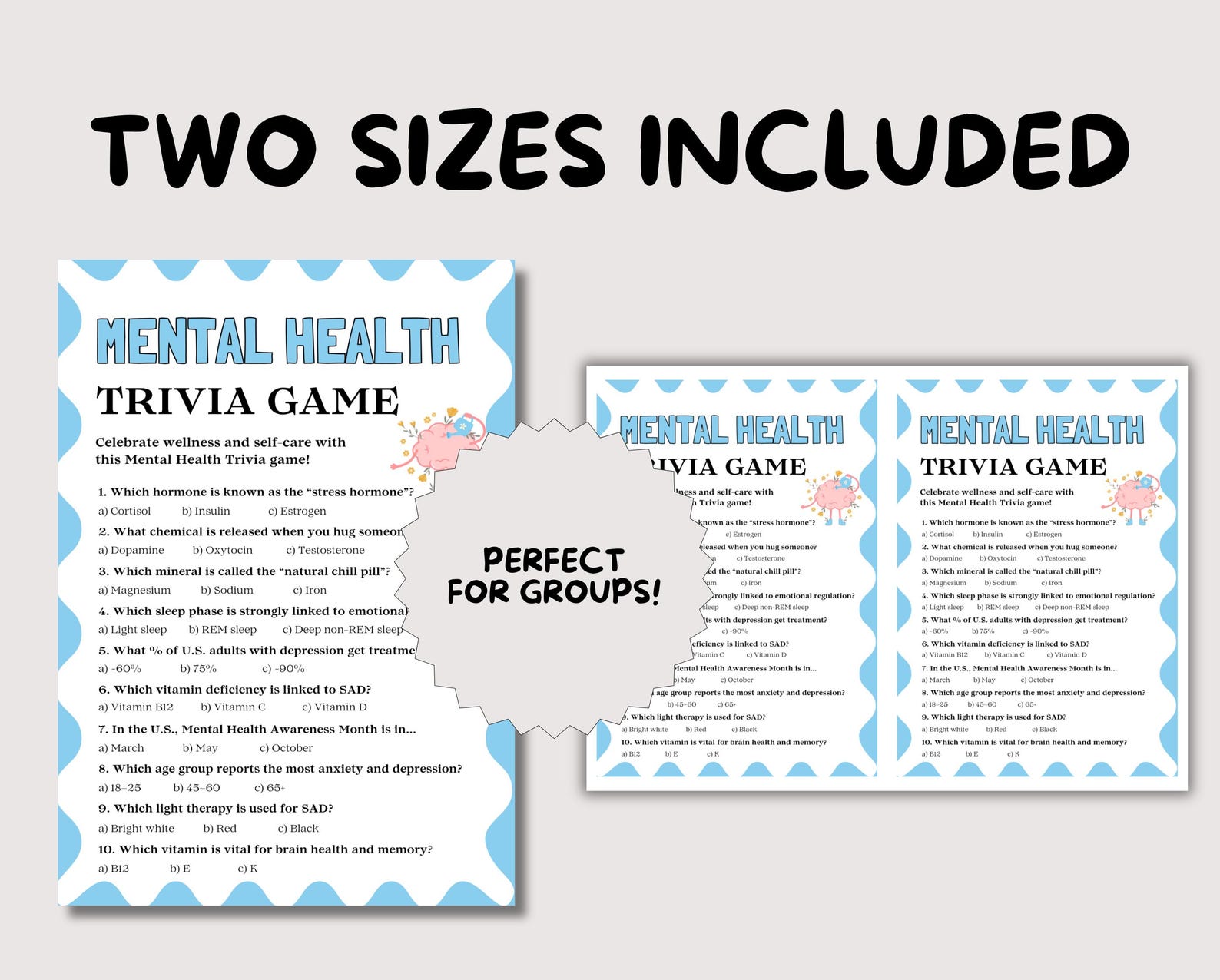 Mental Health Trivia Game, Mental Health Game for Teen Kids Adults ...
