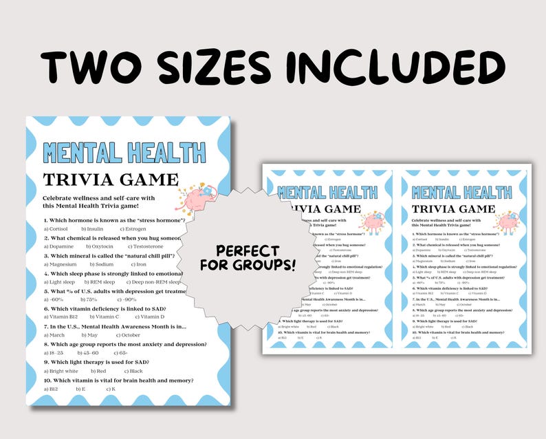 Mental Health Trivia Game, Mental Health Game for Teen Kids Adults ...