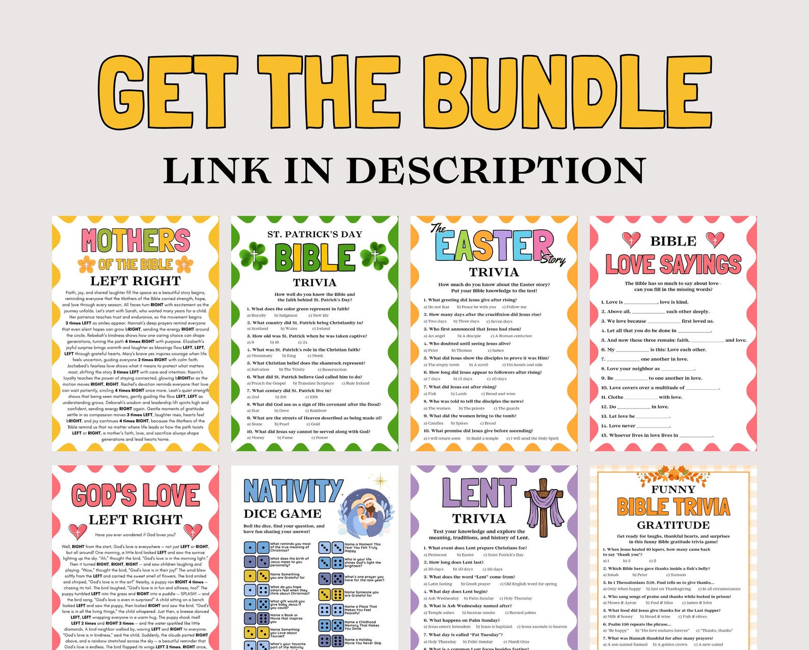 Lent Trivia Game, Fun Printable Lent Activity for Kids Adults, Ash ...