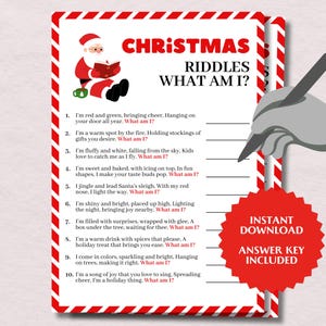 Who Am I Christmas Riddles - Etsy