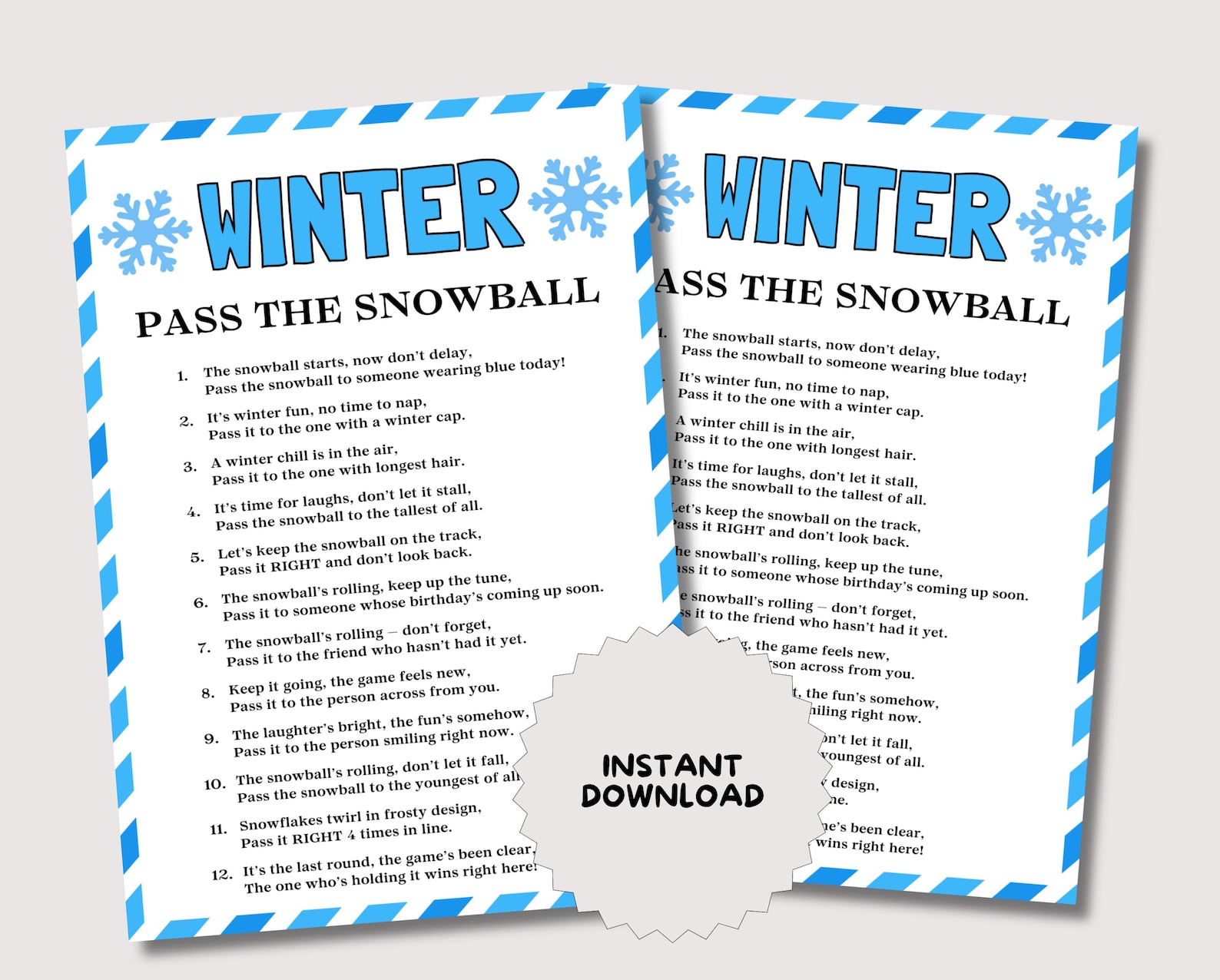 Pass the Snowball, Fun Winter Pass the Prize Game for Kids Adults ...