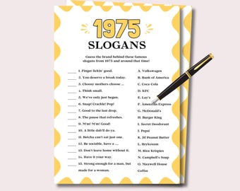 1975 Trivia Game, Fun 1975 Birthday Game for Her Him, 1975 Trivia Game ...