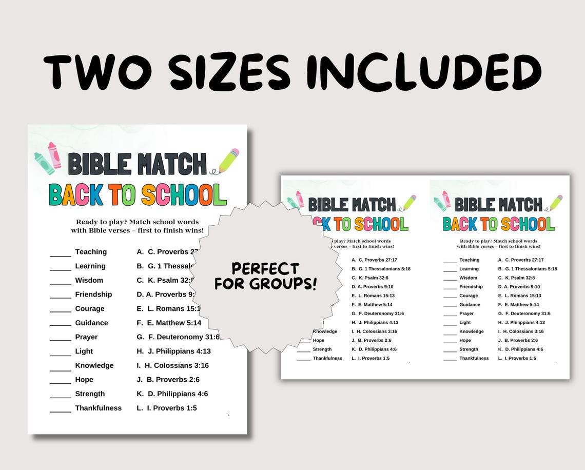 Back to School Bible Game, Christian Back to School Activities, Sunday ...