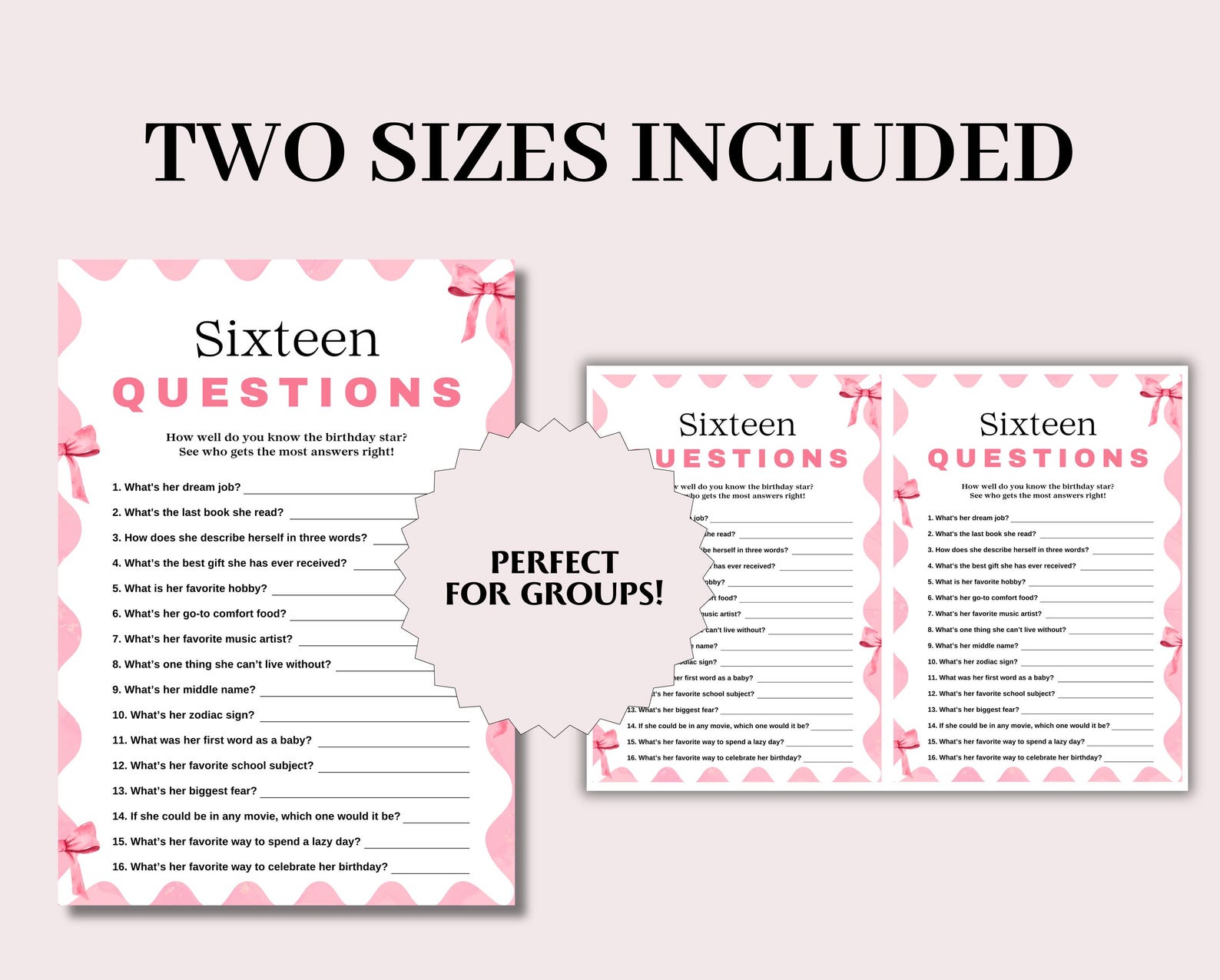 Sweet 16 Game Who Knows the Birthday Girl Best, Sweet 16 Questions ...