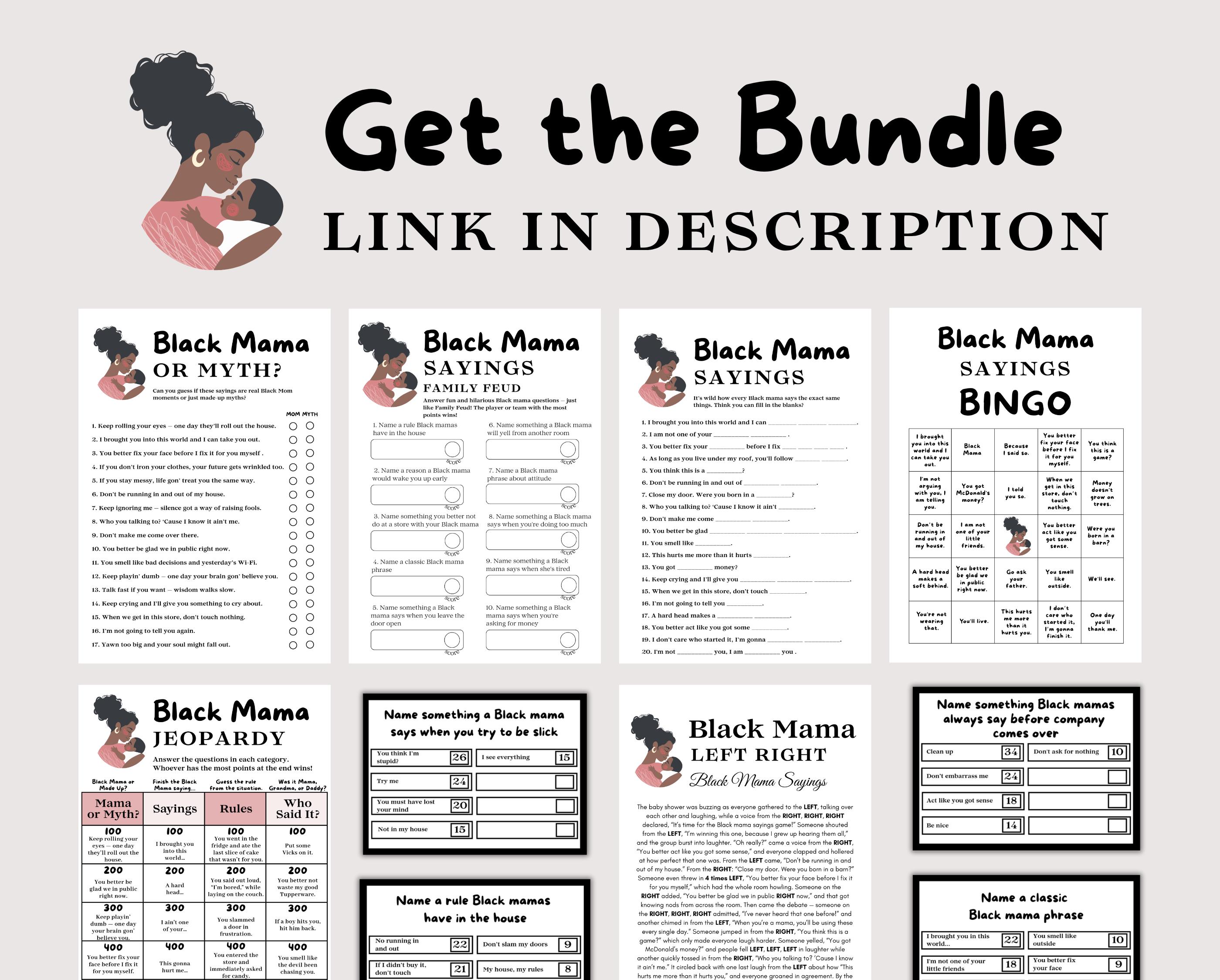 Black Mama Sayings Game Bingo Black Mama Saying, Black Momma Sayings ...