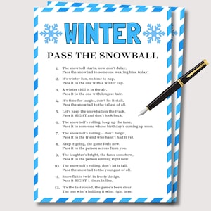 Pass the Snowball, Fun Winter Pass the Prize Game for Kids Adults ...