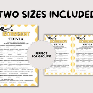 Retirement Trivia Game, Printable Retirement Games, Work Party Game for ...