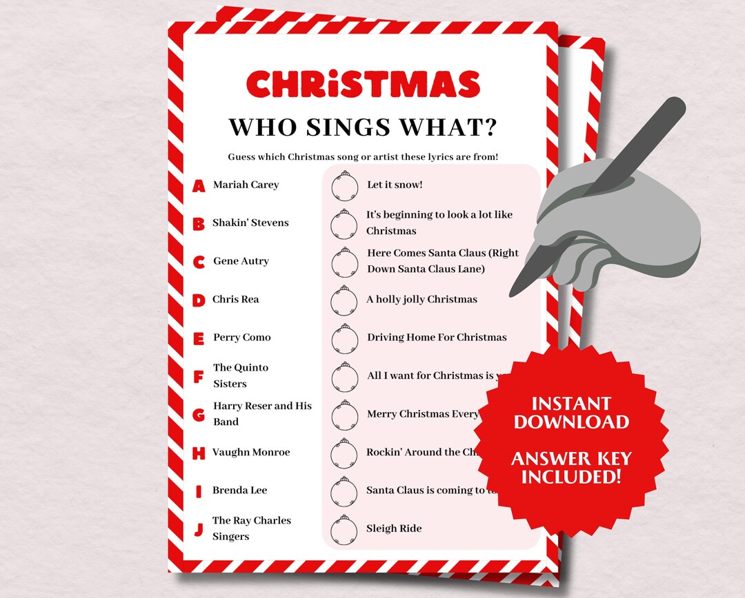 Christmas Song Trivia Game, Funny Christmas Trivia Questions and ...