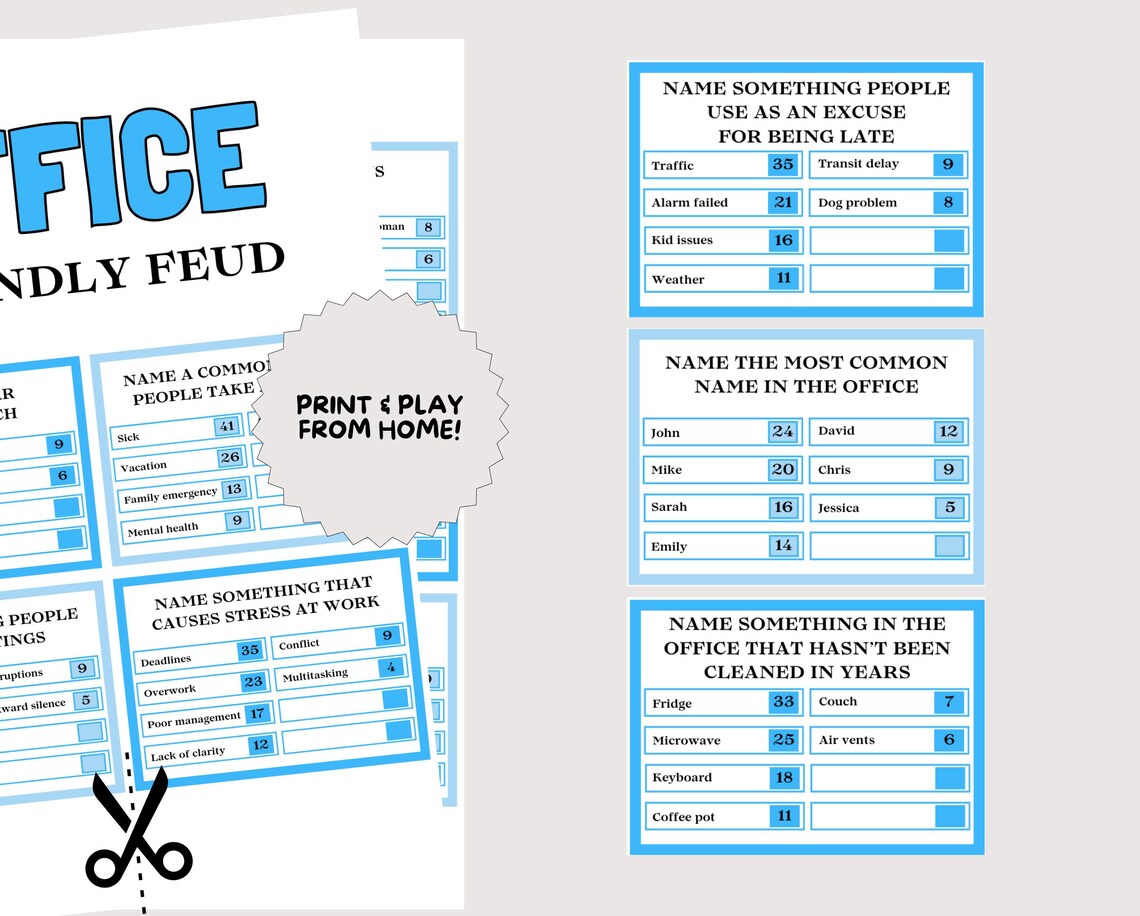 Office Friendly Feud Game, Fun Team Building Game for Staff, Coworker ...