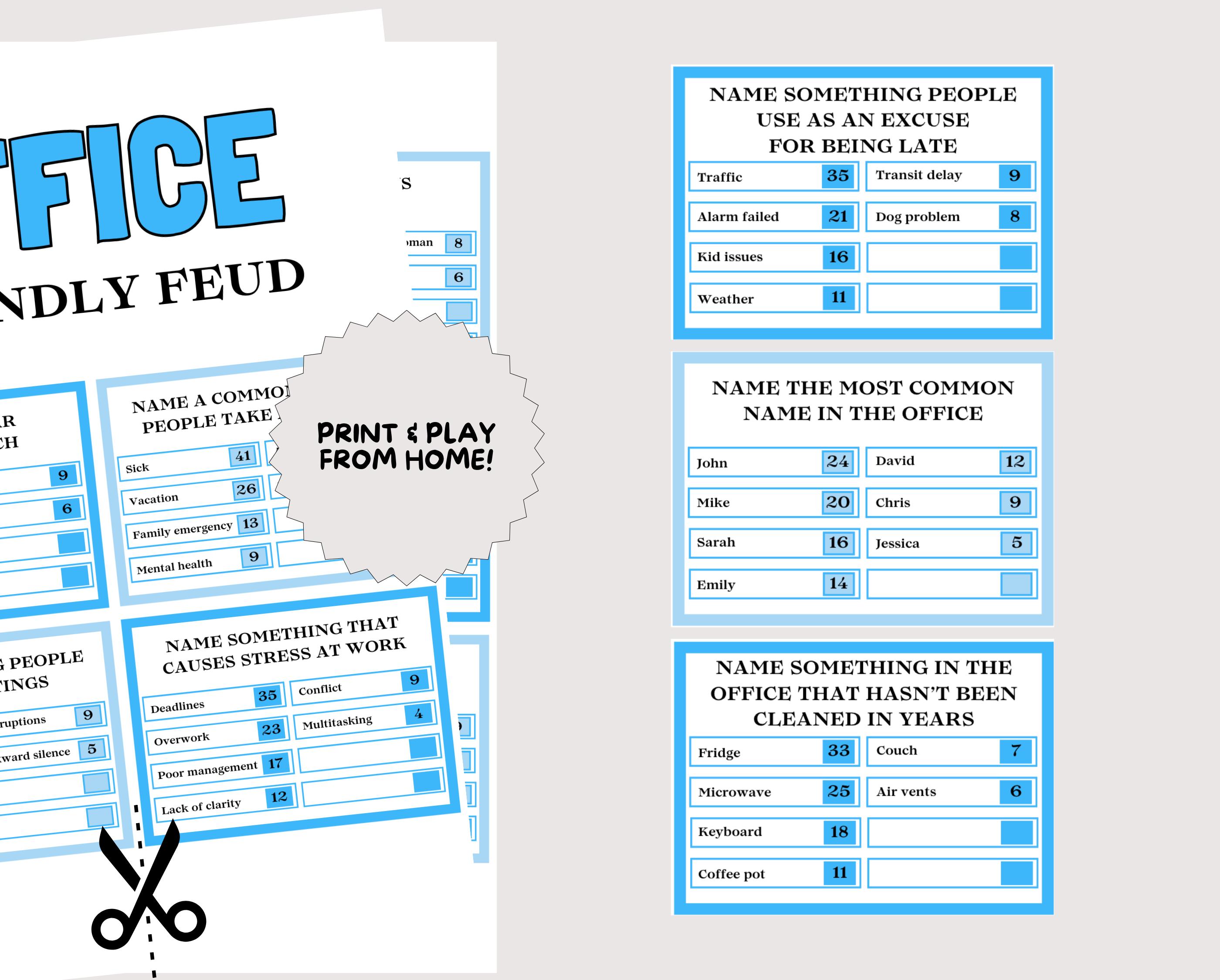 Office Friendly Feud Game, Fun Team Building Game for Staff, Coworker ...