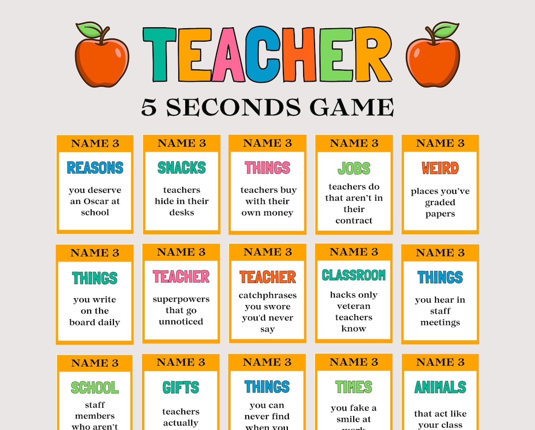 Teacher Think Quick Game, Teacher Retirement Games, Teacher School ...