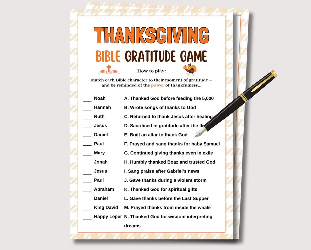 Thanksgiving Bible Gratitude Game, Thanksgiving Bible Games, Bible ...