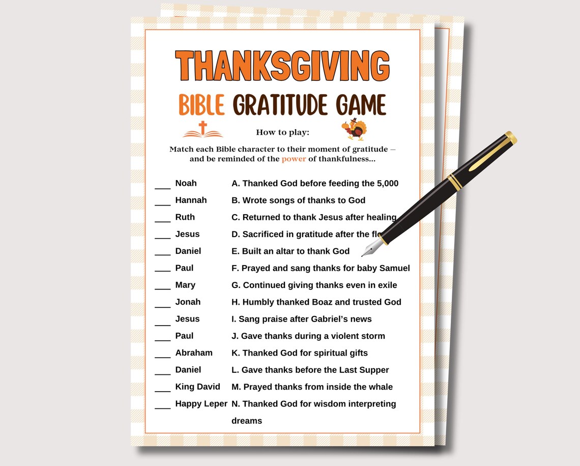 Thanksgiving Bible Gratitude Game, Thanksgiving Bible Games, Bible ...
