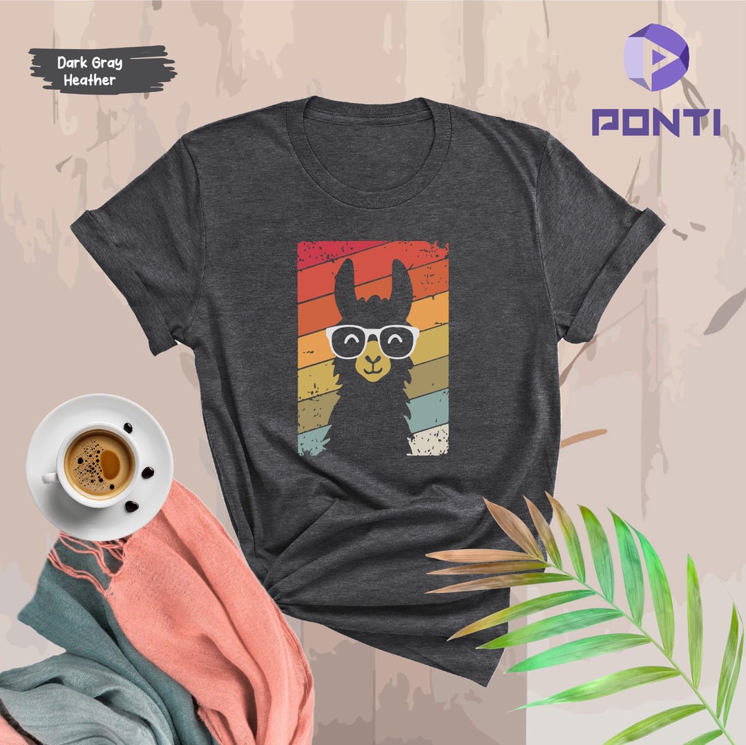 Vintage Retro Style Llama Alpaca 80s Llama Lovers Gift Shirt Men Llama ...