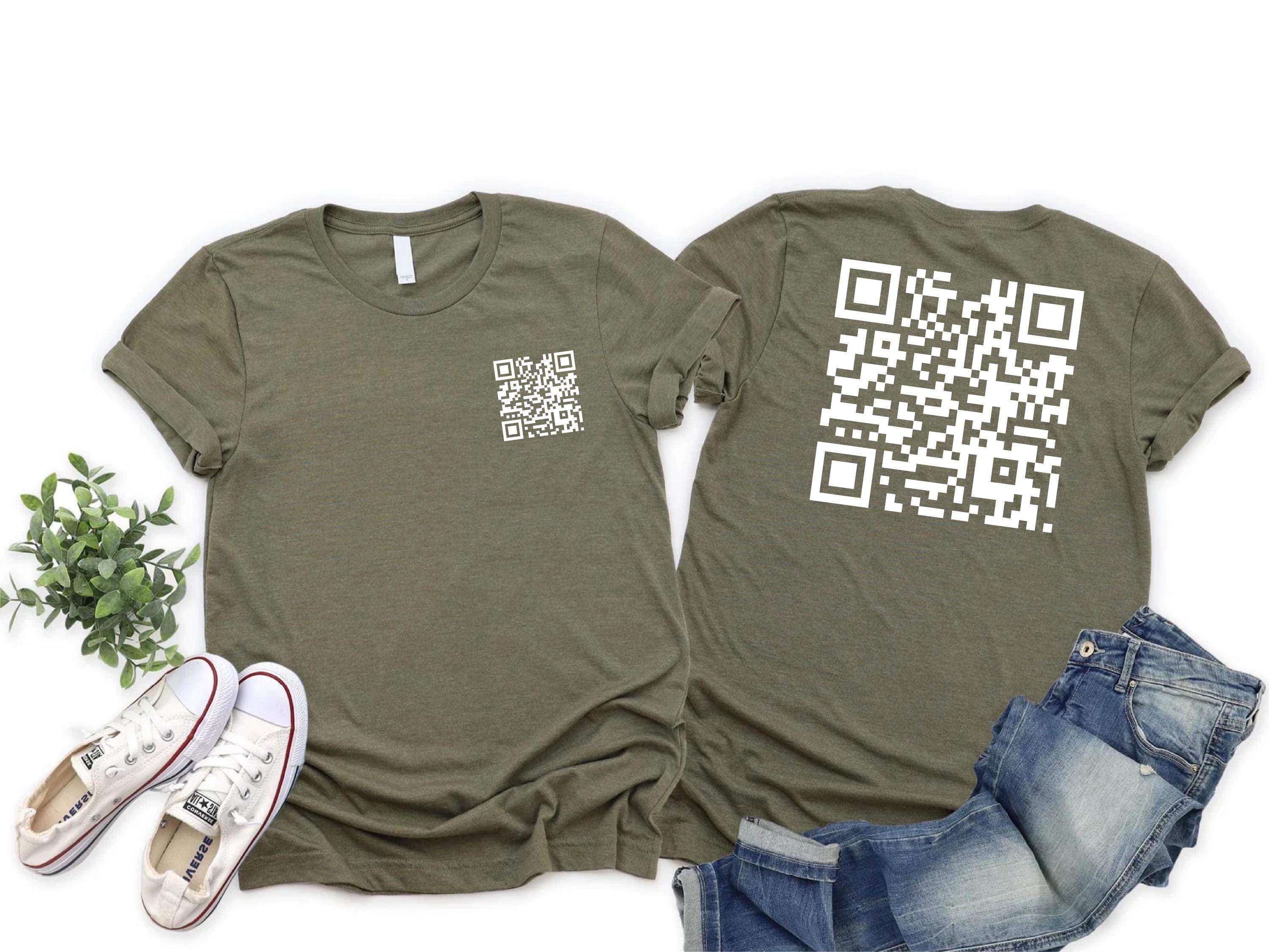 Custom QR Code Shirts, Make It Go to Any Web Address or Link, Scannable ...