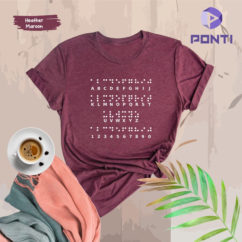 The Braille Alphabet Shirt, Braille Shirt, Braille School Shirt ...