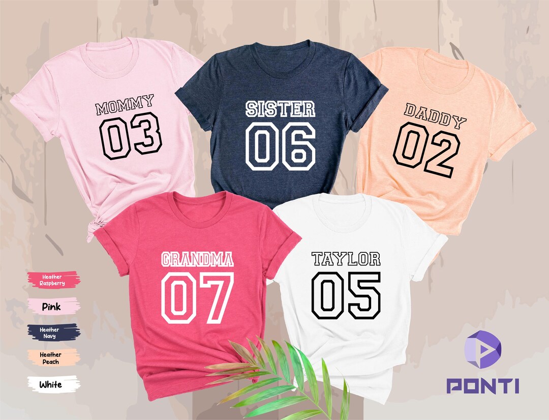 Custom Family Shirts, Any Name, Any Number, Custom Name Number ...