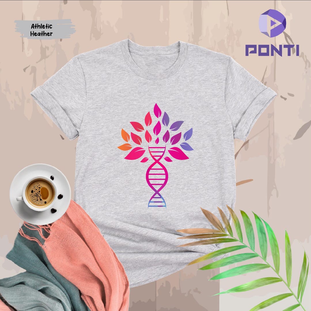 Colorful DNA Helix Tree Shirt, Genetic Tree Shirt, Science Teacher ...