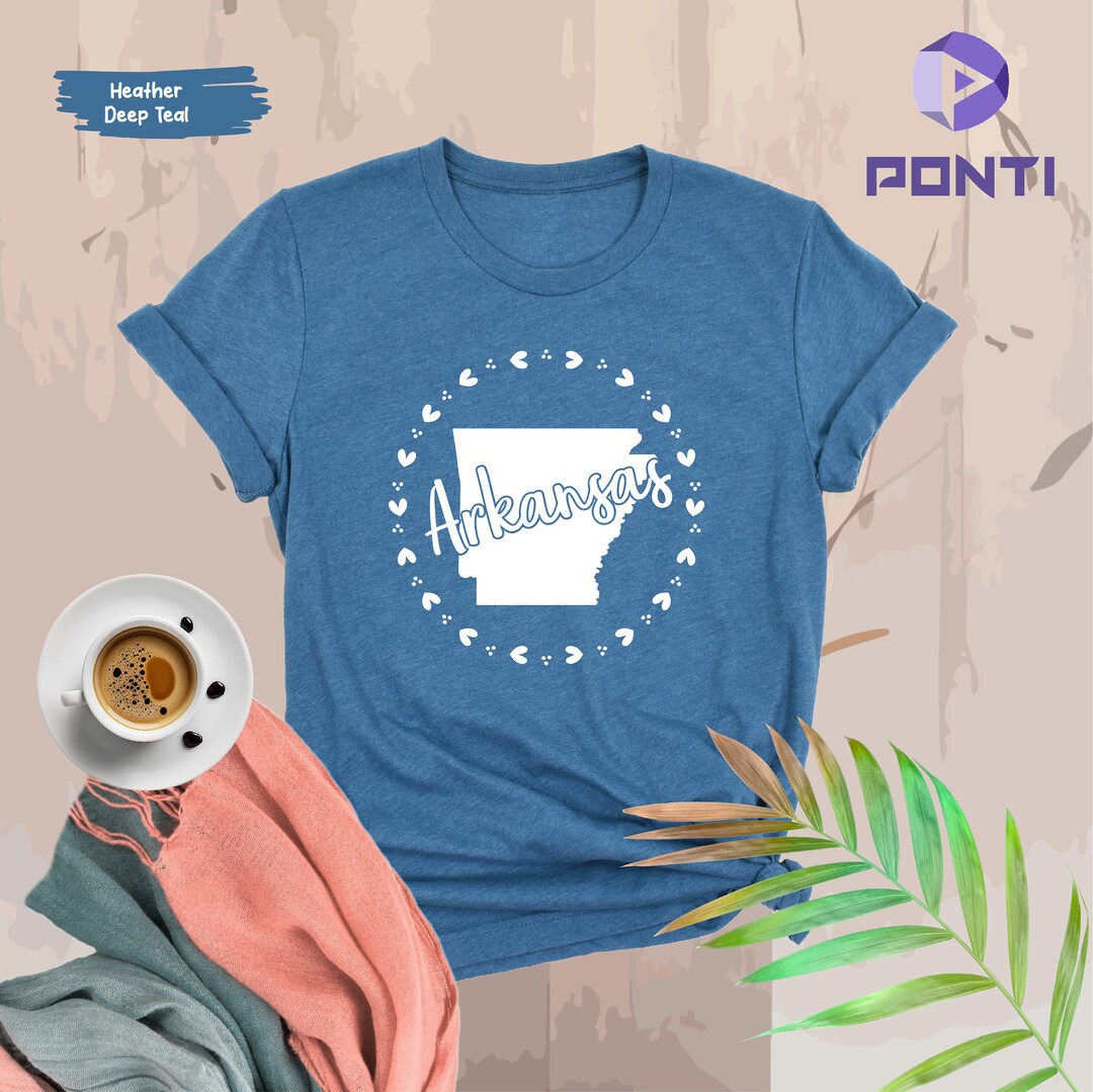 Arkansas State Map Shirt, Arkansas T-shirt, Arkansas Heart Shirt ...
