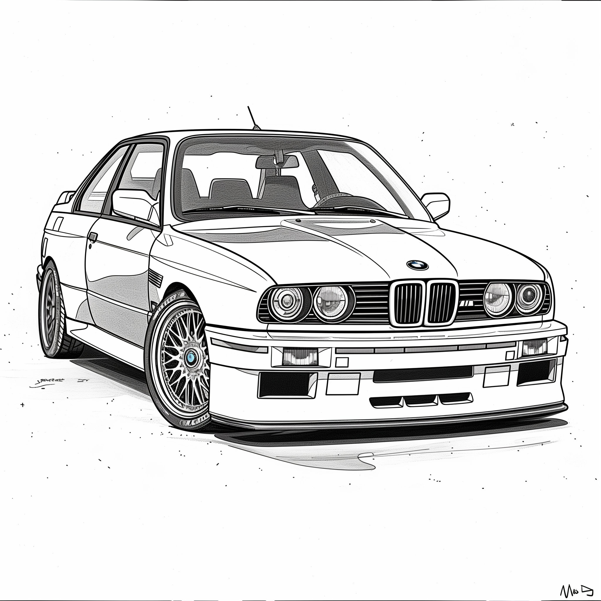 BMW M3 Coloring Pages: A Journey Through Automotive History - Etsy