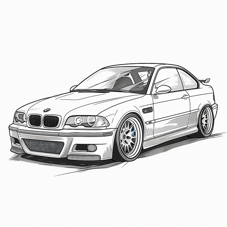 BMW M3 Coloring Pages: A Journey Through Automotive History - Etsy