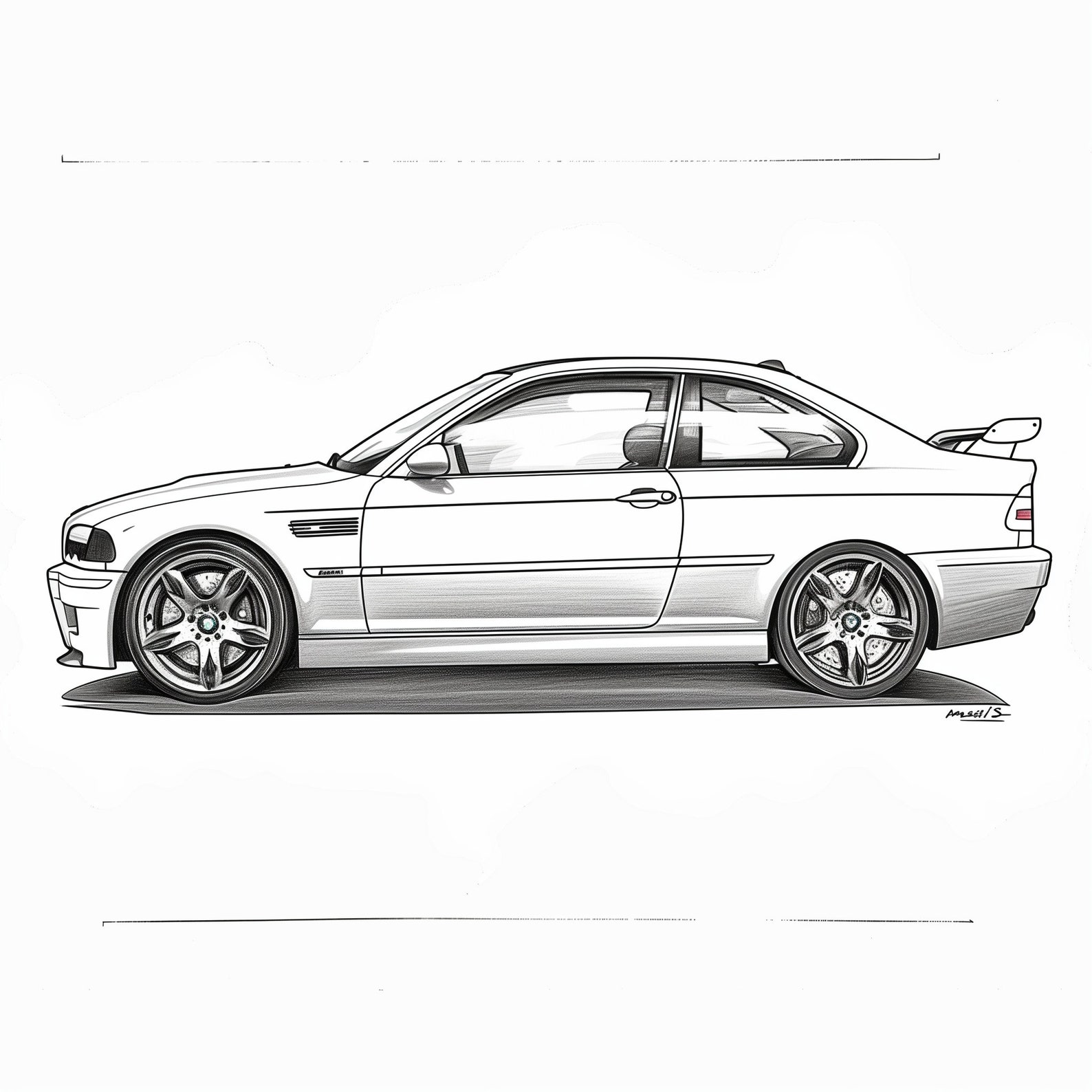 BMW M3 Coloring Pages: A Journey Through Automotive History - Etsy