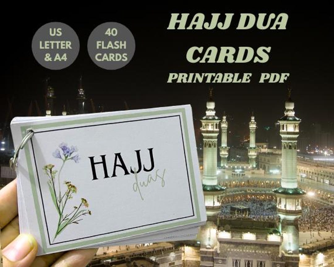 Hajj Dua Cards,hajj Duas Printable Cards,hajj Flashcards, Hajj Dua Book, Islamic Dua, Duas for ...