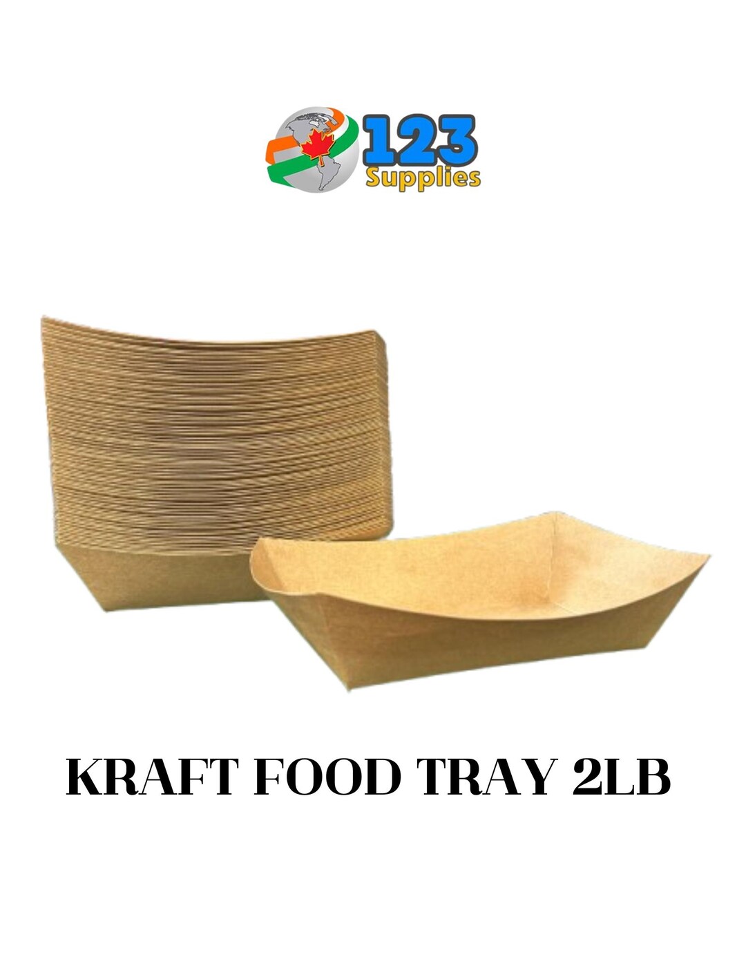 Kraft Paper Food Trays 2lb – Disposable Brown Paper Trays for Food ...
