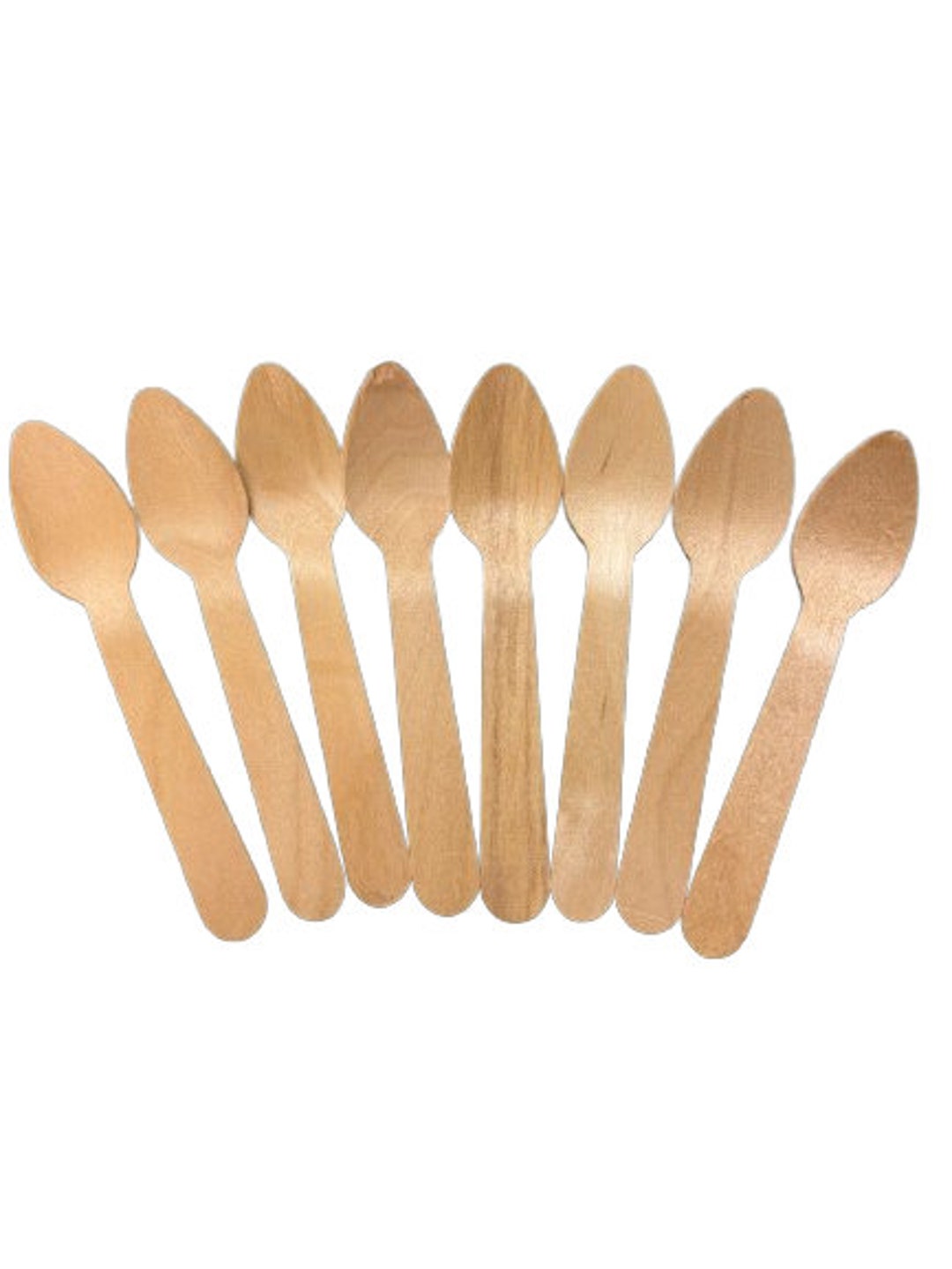 Pack of 100 Biodegradable Wooden Dessert Spoons - Eco-friendly ...