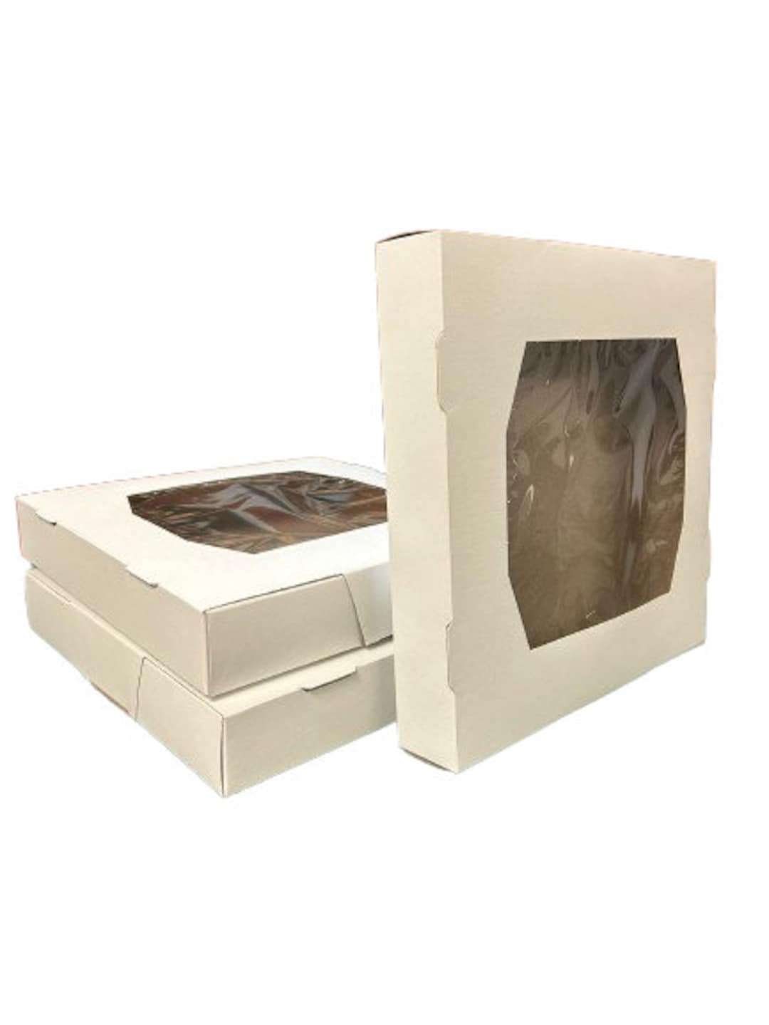 Square White Paper Pie Boxes With Window 9 X 9 X 1.5 Inches Various ...
