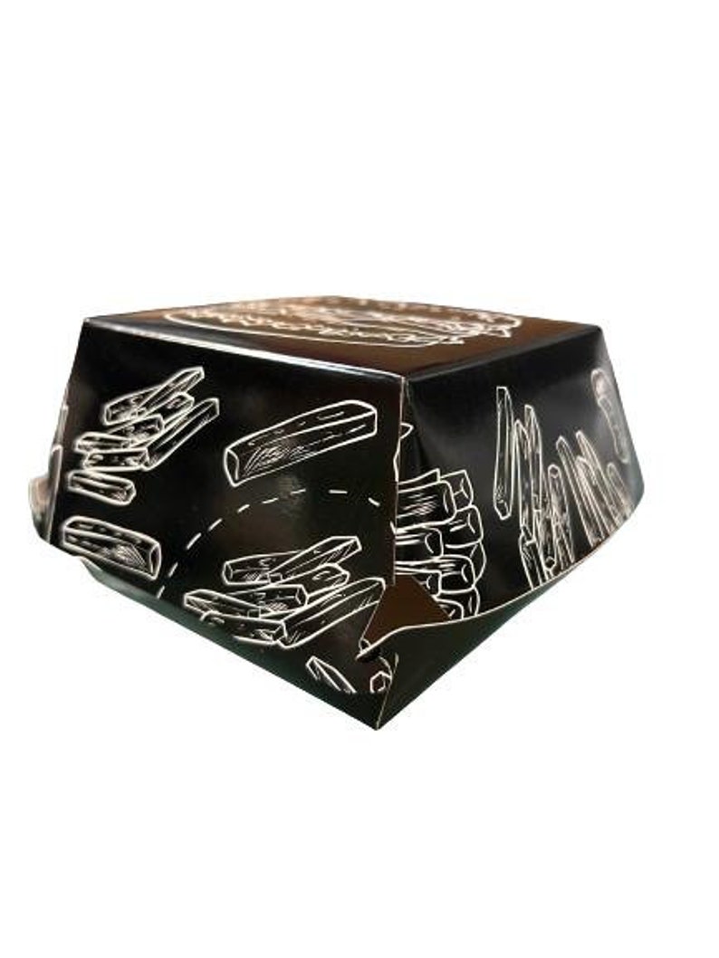 Pack of 50 Black Paper Burger Boxes Disposable - Medium 5 X 5 X 3 ...