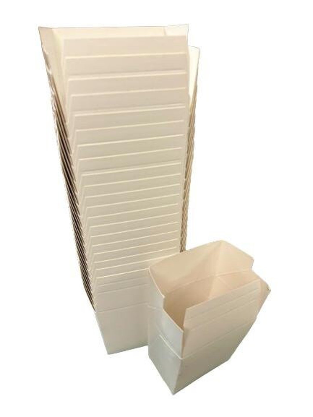 50 Pack Disposable White Paper French Fries Boxes - 10oz and 16oz - Eco ...