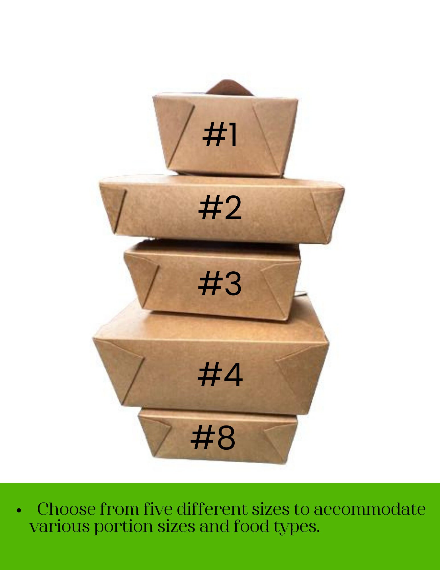 Eco-friendly Paper Kraft Brown Takeout Boxes - Choose From 5 Sizes ...