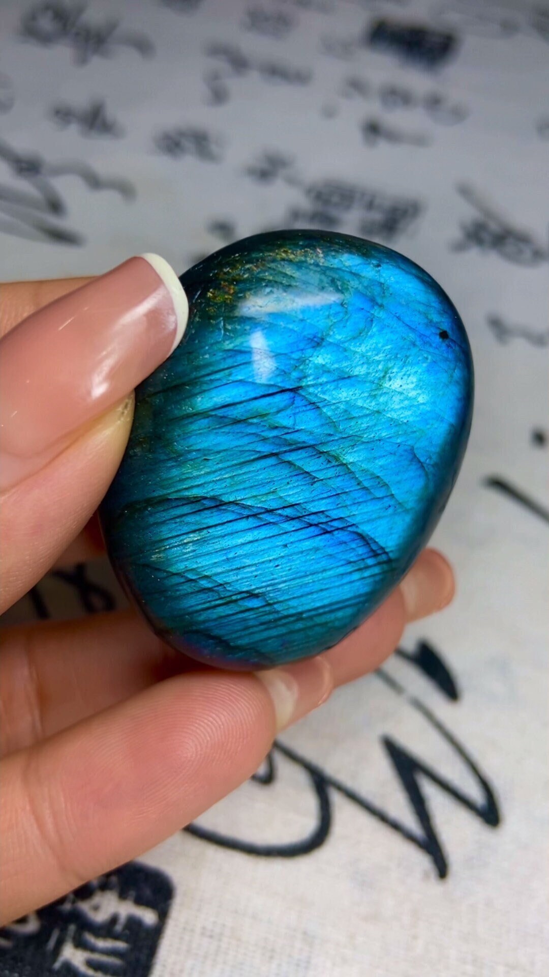 Polished Labradorite Palm Stone From Madagascar, Labradorite Worry ...