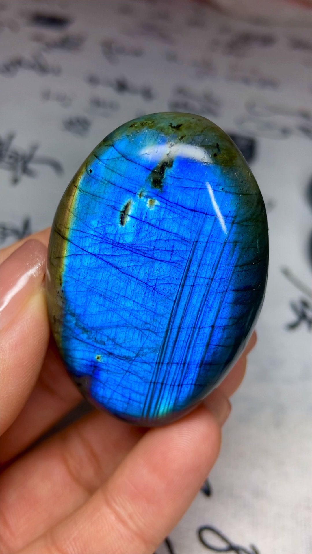 Polished Blue Labradorite Palm Stone From Madagascar, Labradorite Worry ...