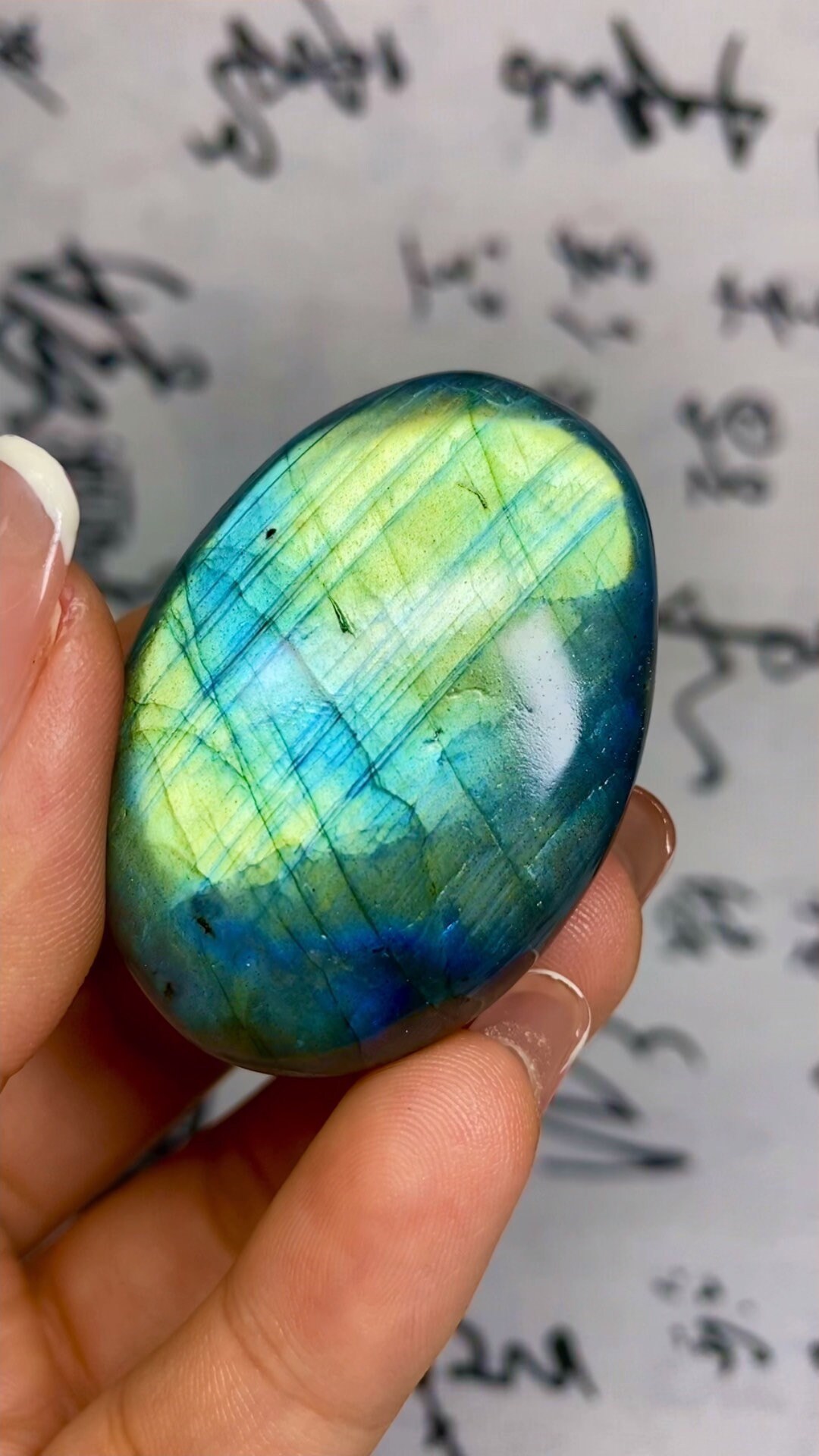 Polished Labradorite Palm Stone From Madagascar, Labradorite Worry ...