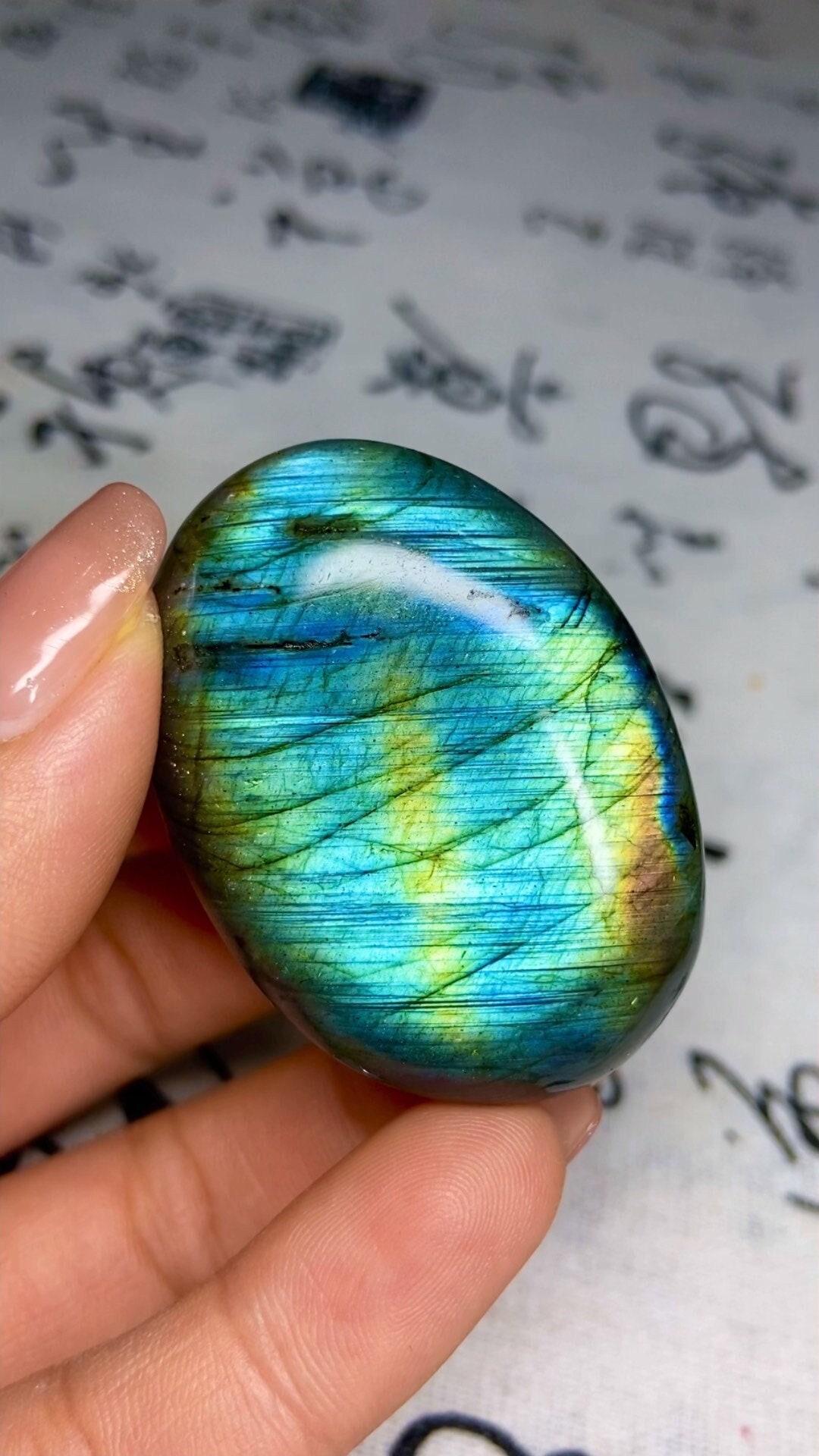Polished Labradorite Palm Stone From Madagascar, Labradorite Worry ...