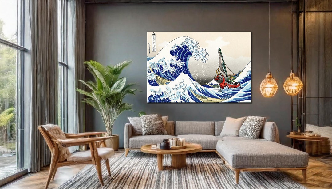 The Legend of Zelda Windwaker the Great Wave off Kanagawa Print Wall ...
