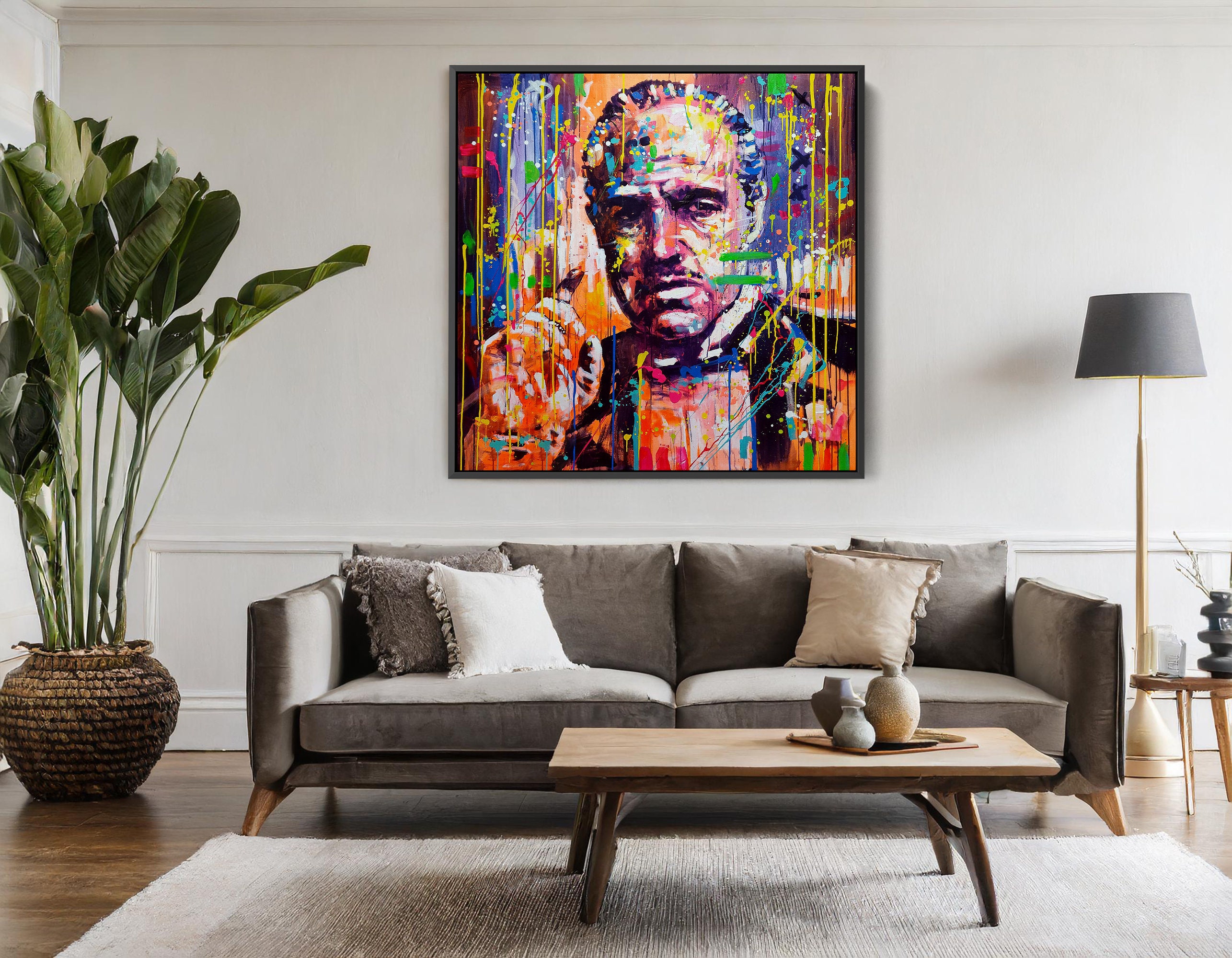 Abstract Painting the Godfather Wall Art, Pop Art Graffiti Marlon ...
