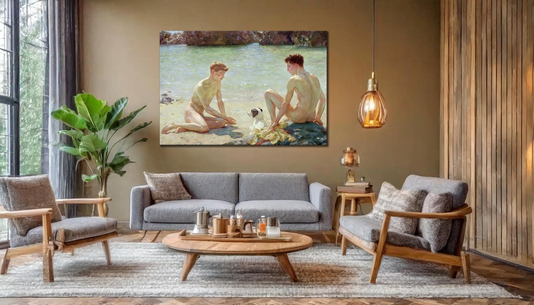 Henry Scott Tuke Canvas Print, Comrades, 1924,art Prints,vintage Art ...